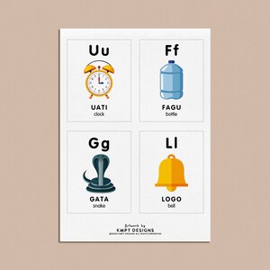 Samoan Alphabet Pi Tautau Flashcard Printable | DIGITAL FILE ONLY ...