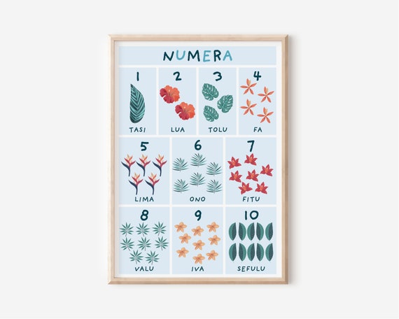 Samoan Numbers Kids Digital Print | Etsy