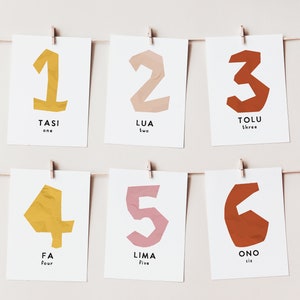 Samoan Numbers 1-20 Flashcard Printable | Learning Samoan Flash Cards ...