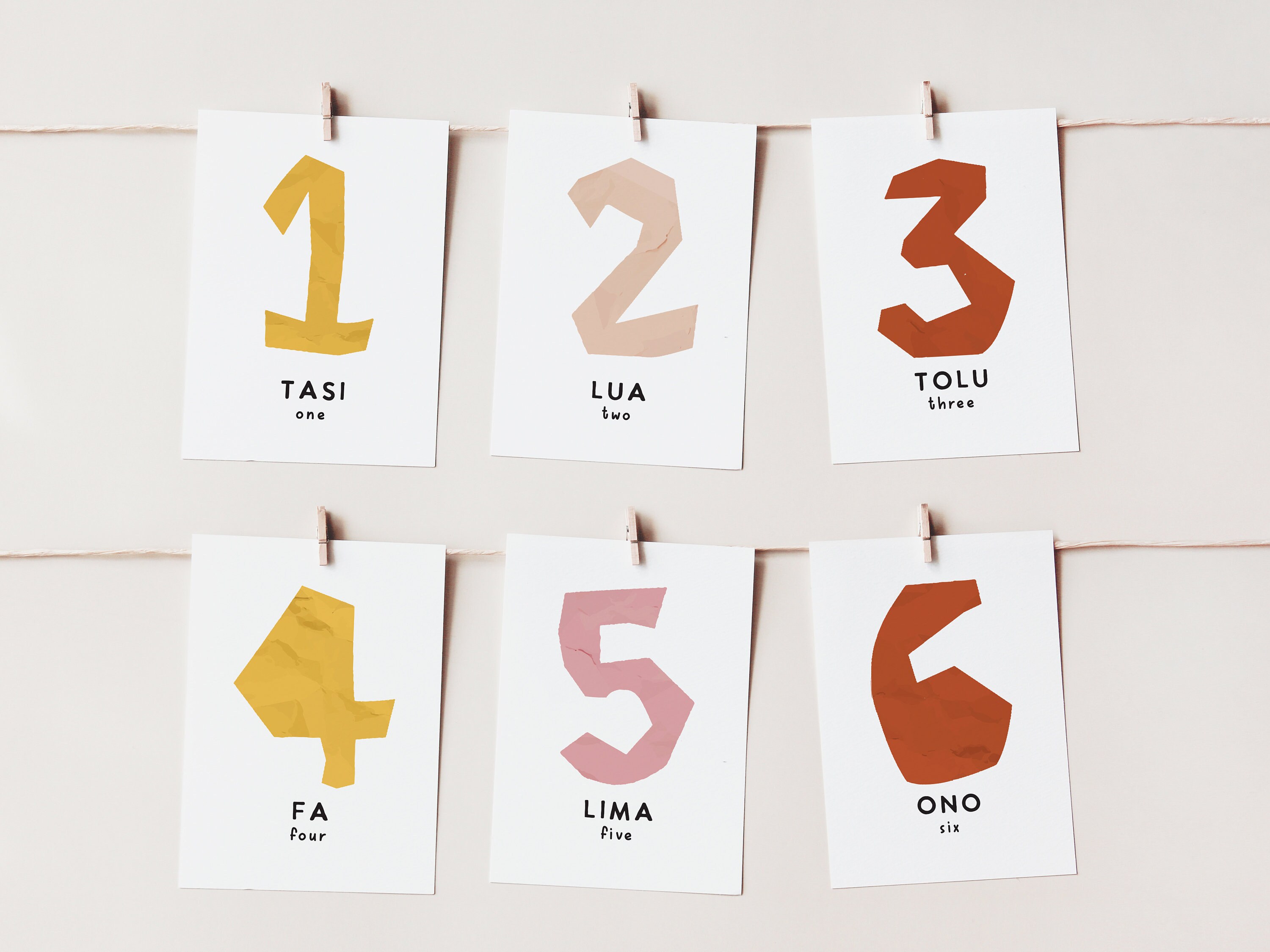 Samoan Numbers 1-20 Flashcard Printable | Learning Samoan Flash Cards ...