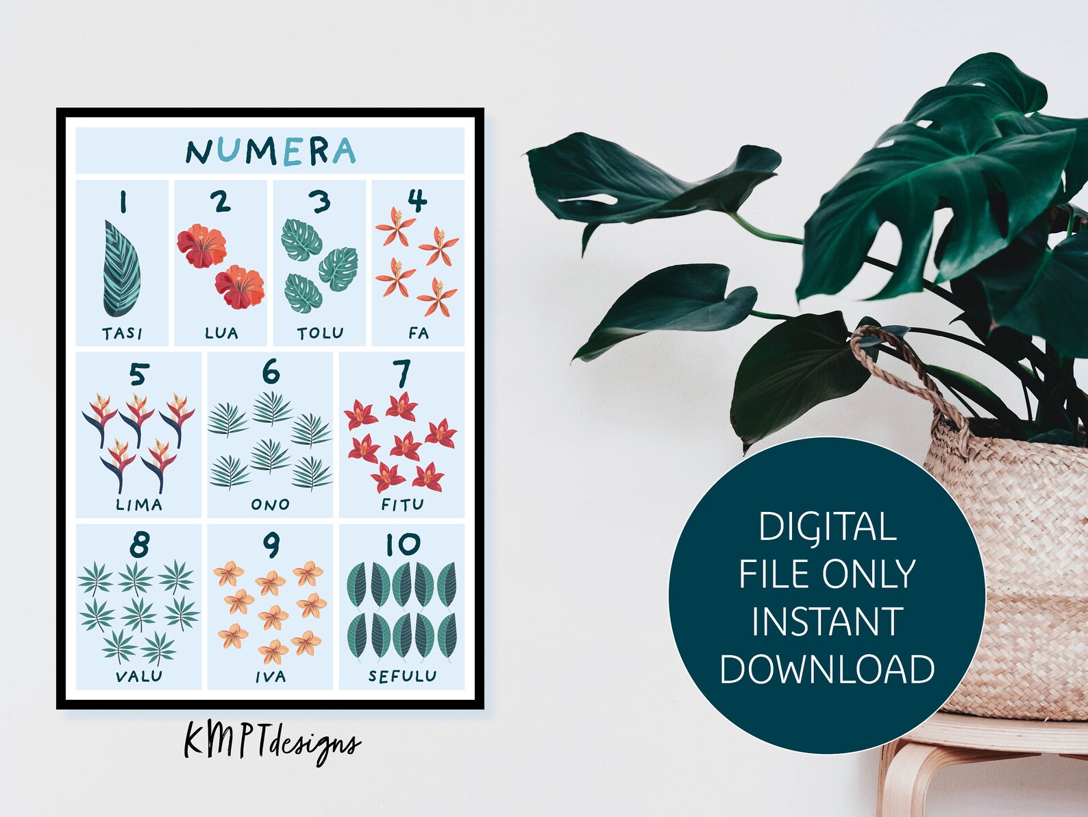 Samoan Numbers Kids Digital Print | Etsy