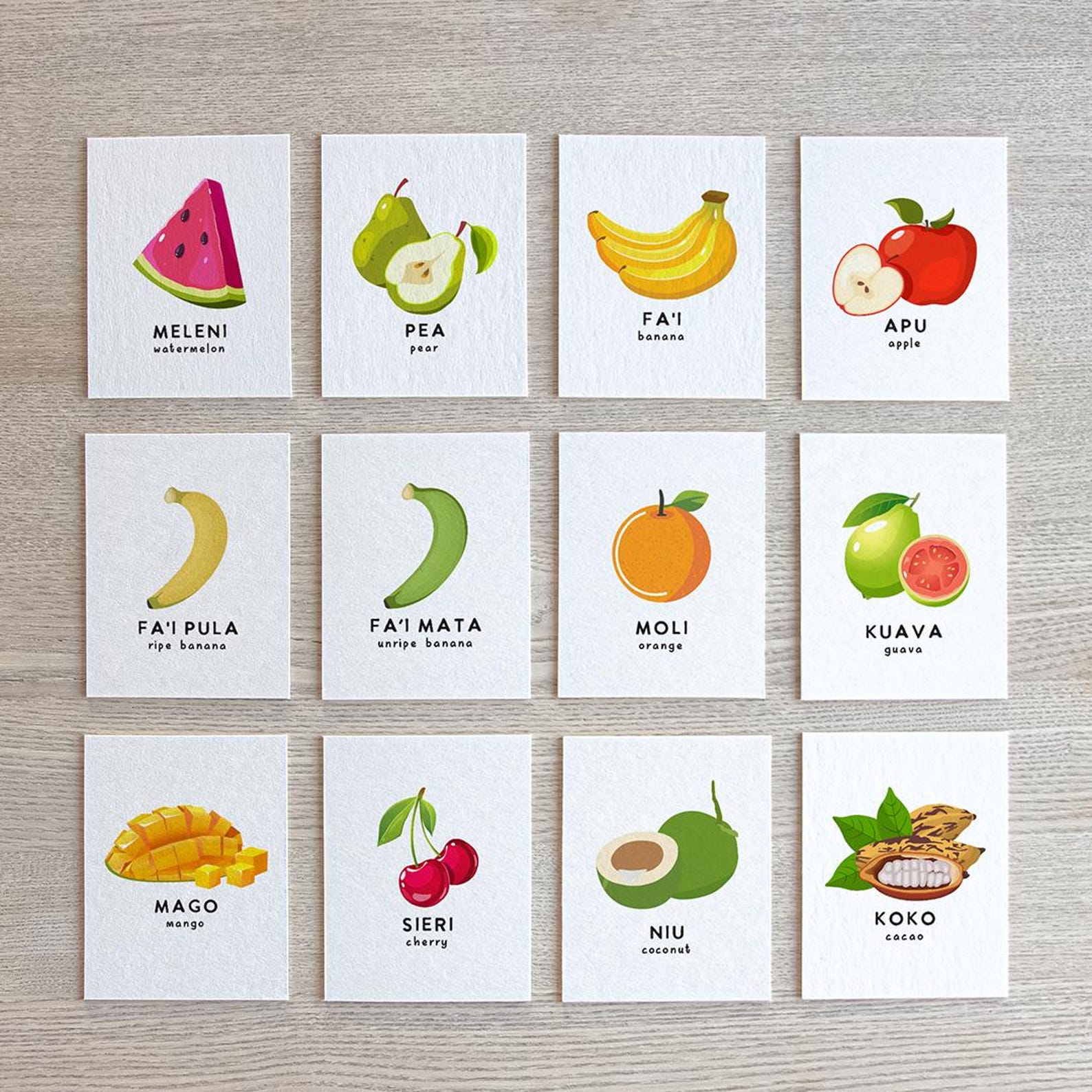 Samoan Food Flashcards | Bilingual Learning Resource (digital File) - Etsy