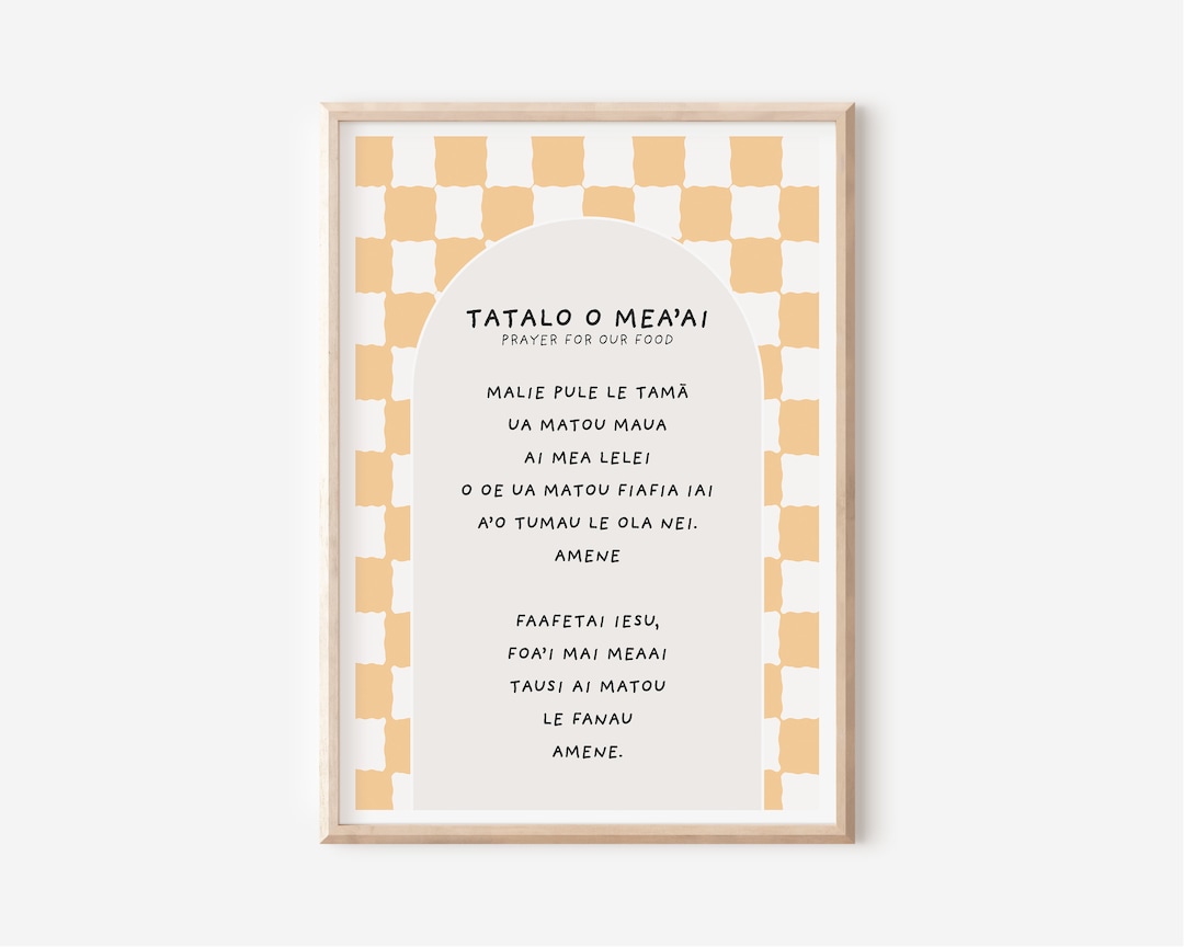 Samoan Food Prayer Print – Tatalo O Meaʻai, Christian Home Decor ...