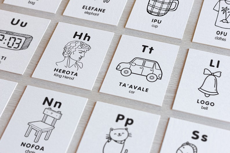 Samoan Alphabet Pi Tautau Mono Flashcard Printable | DIGITAL PRINT ONLY ...