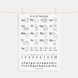 O Le Pi Tautau - Minimal Samoan Alphabet 02 - Etsy