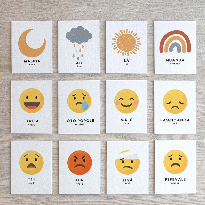 Samoan 100 Everyday Words Flashcard Printable | DIGITAL FILE ONLY ...