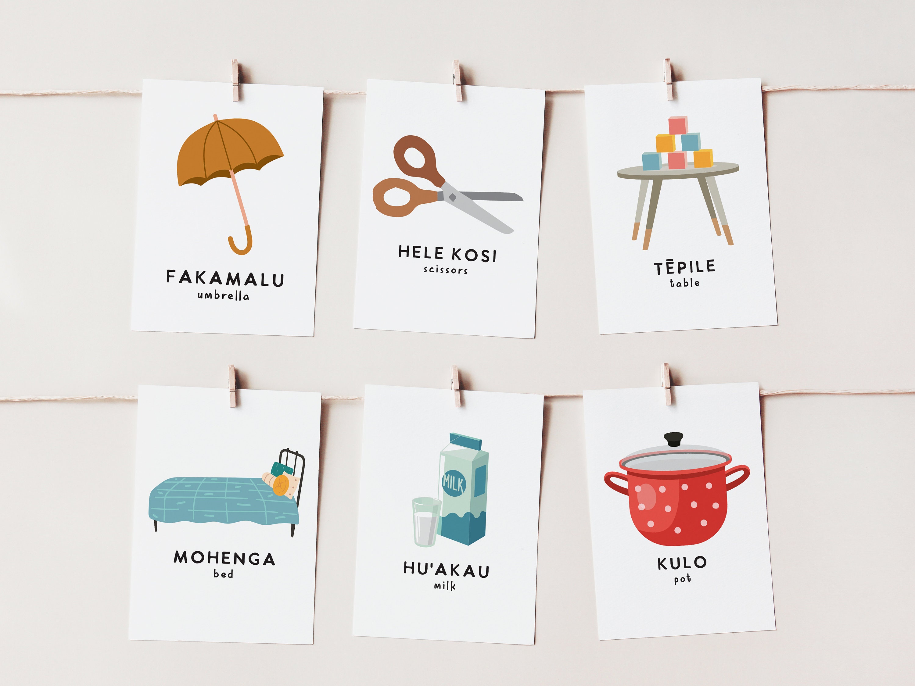 Printable Tongan Words Flash Cards - Etsy