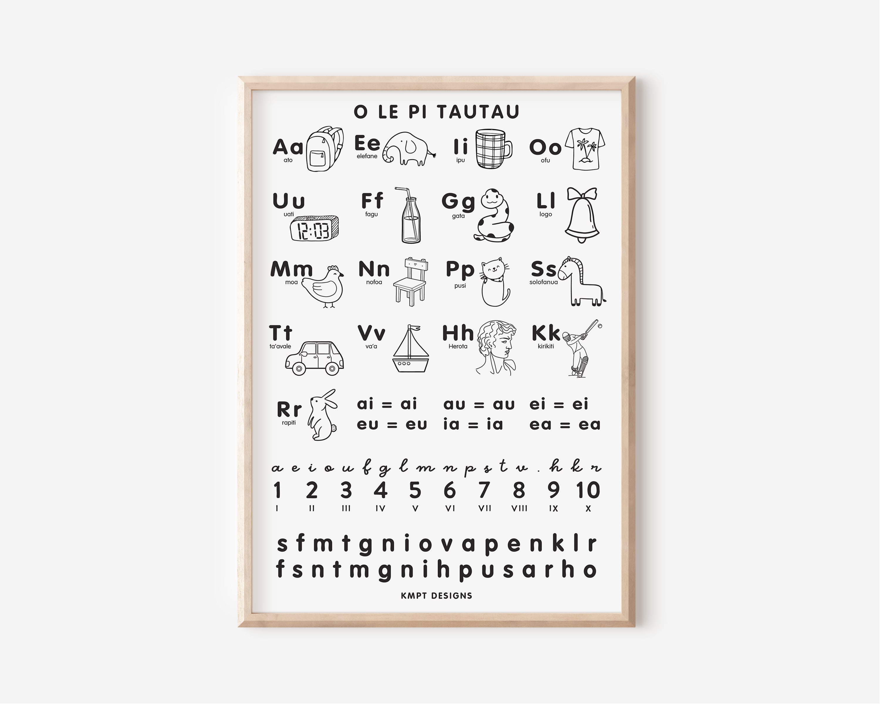 O Le Pi Tautau - Minimal Samoan Alphabet 02 - Etsy