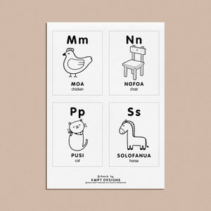Samoan Alphabet Pi Tautau Mono Flashcard Printable | DIGITAL PRINT ONLY ...