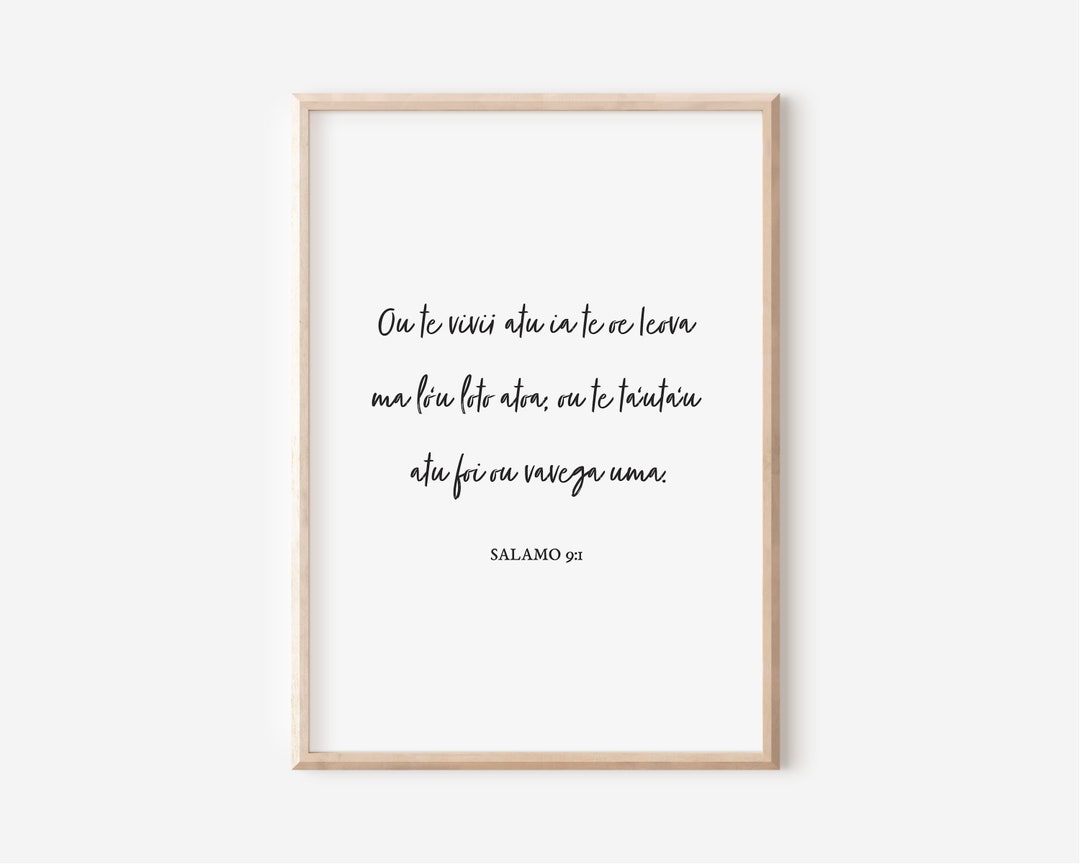 Salamo 9 Verse 1 | Samoan Psalm Bible Verse Digital Print | Style 06 Encouraging Reminders ...