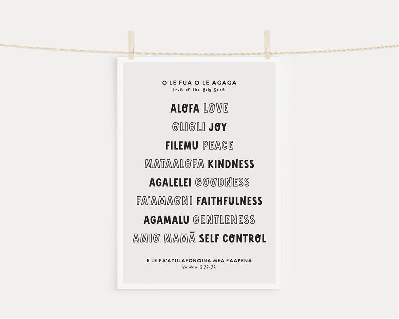 Samoan Fruit of the Spirit Printable - Etsy