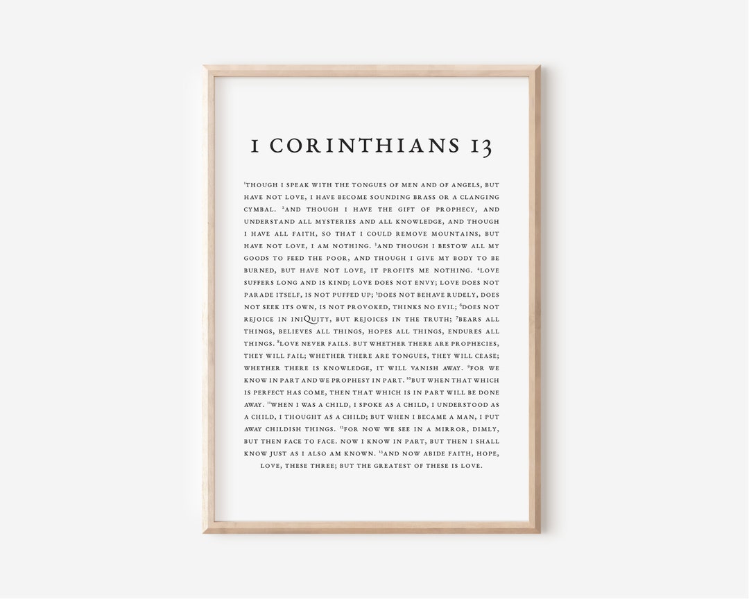1 CORINTHIANS 13 Minimal Bible Verse Scripture Printable | FAITH ...