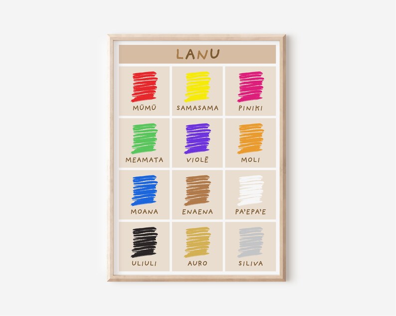 Samoan Colours Kids Digital Print - Etsy