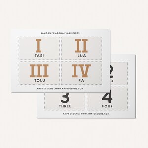 Samoan Printable Flashcards Faa'roma (roman Numerals) 1-10 - Etsy