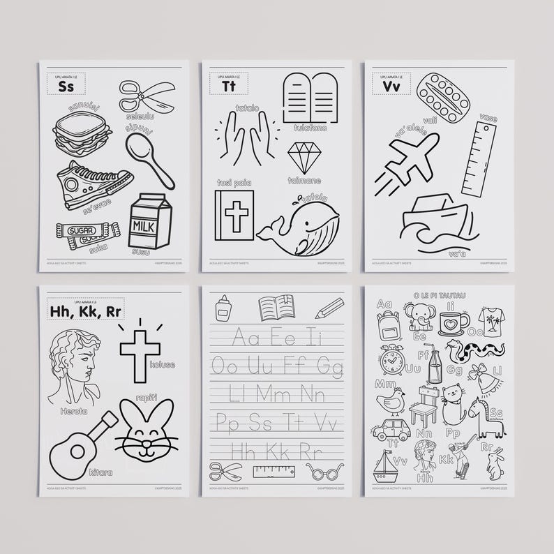 O Le Pi Tautau Pepa Tusilima / Handwriting Sheets for the Samoan ...