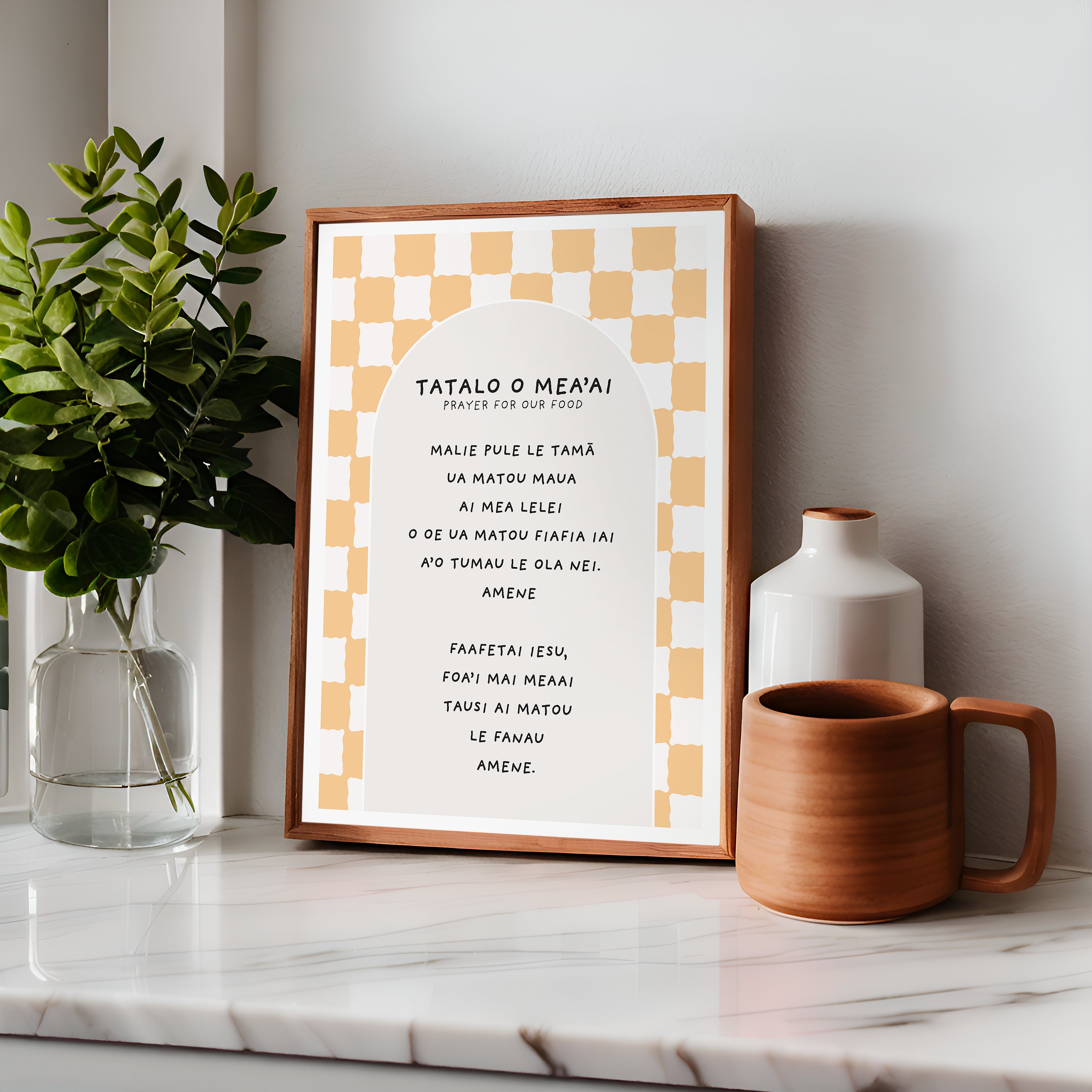 Samoan Food Prayer Print – Tatalo O Meaʻai, Christian Home Decor ...