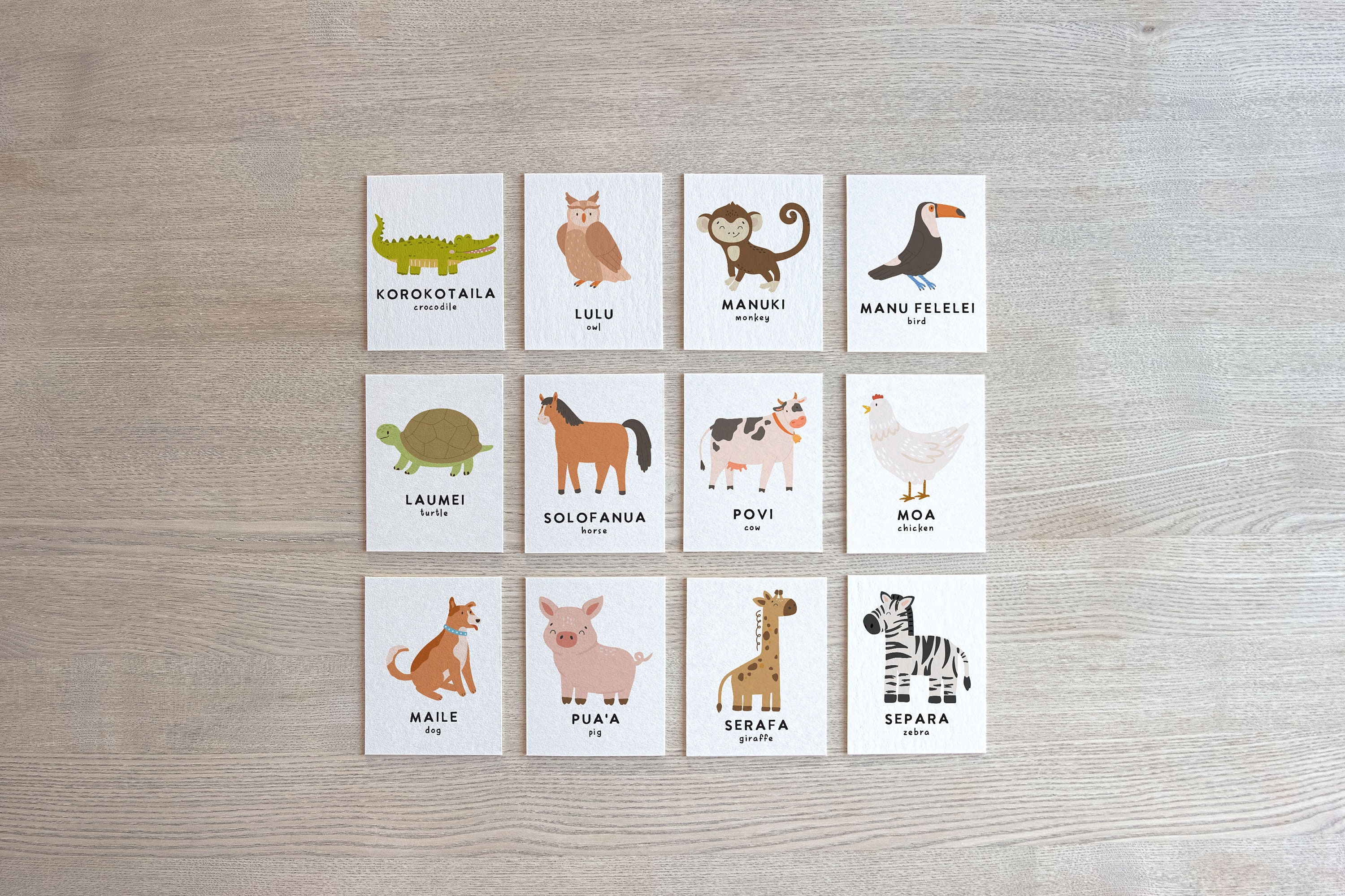 Samoan Animals Flashcard Printable | Samoan Learning Cards - Etsy Australia
