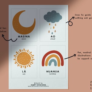 Samoan 100 Everyday Words Flashcard Printable | DIGITAL FILE ONLY ...