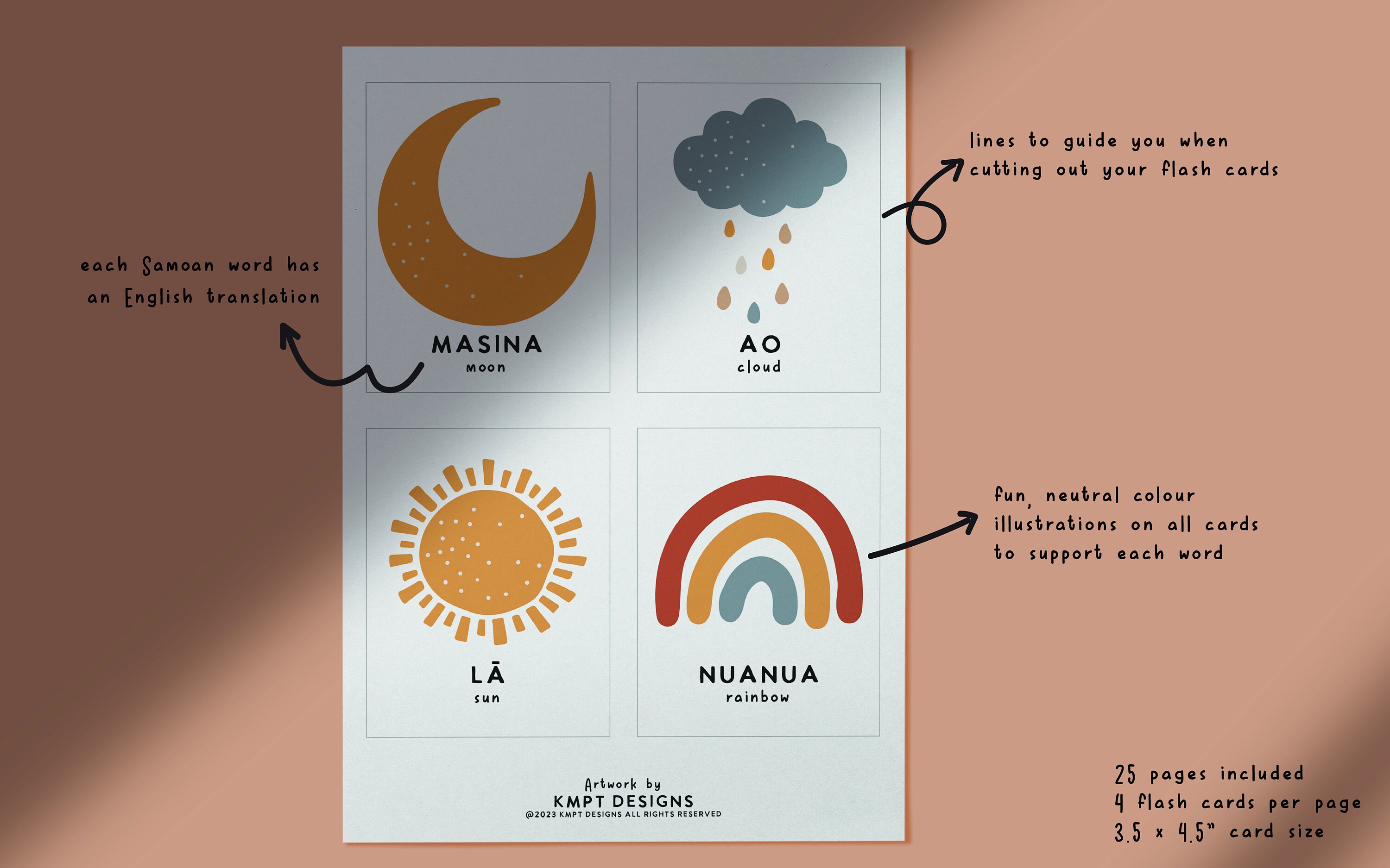 Printable Samoan Words Flash Cards - Etsy