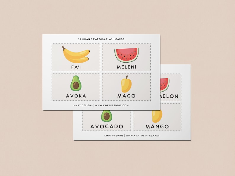 Samoan Printable Flashcards Fruit and Veg - Etsy