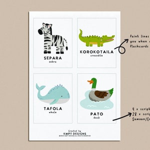 Samoan Animals Flashcard Printable | Samoan Learning Cards - Etsy Australia
