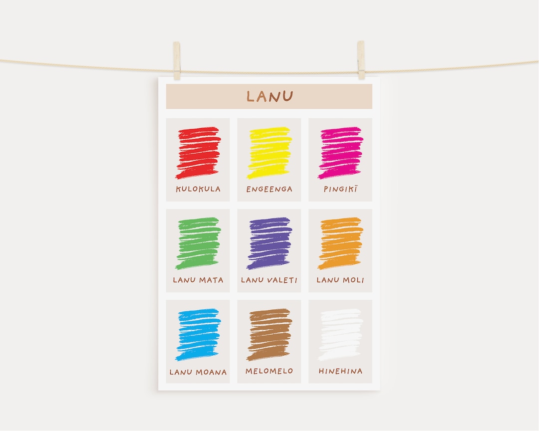 Tongan Kids Colours Printable - Etsy
