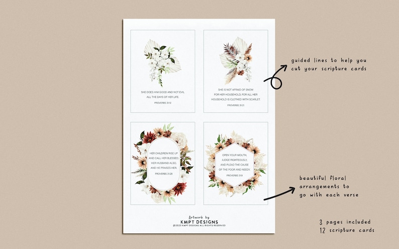 Proverbs 31 Bible Verse Cards Printable, Christian Living ...