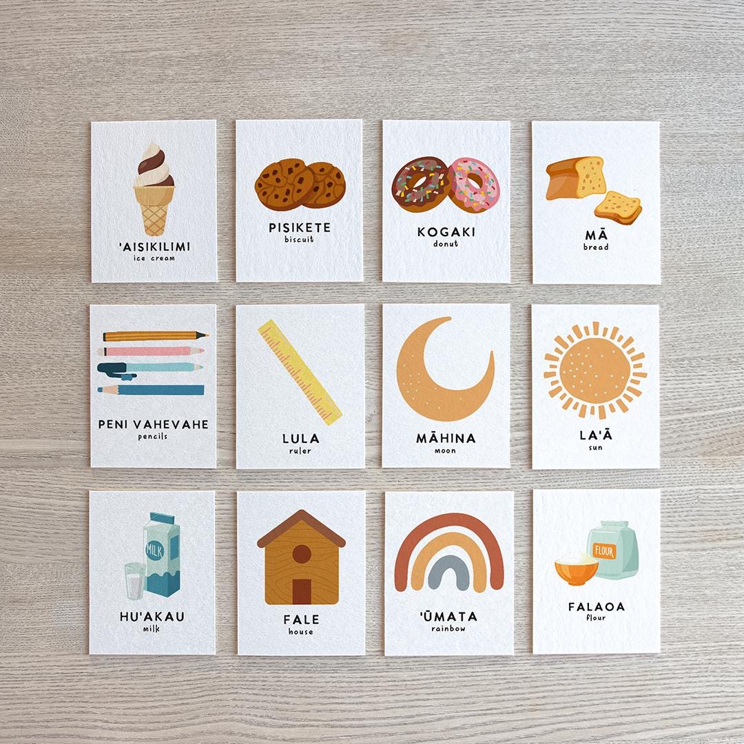 Tongan 100 Everyday Words Flashcard Printable | DIGITAL FILE ONLY ...