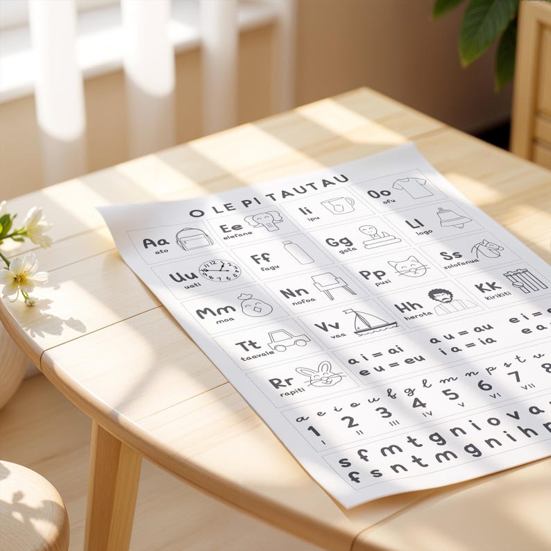 O Le Pi Tautau - Minimal Samoan Alphabet - Etsy