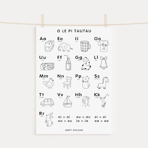 O Le Pi Tautau - Minimal Samoan Alphabet 02 - Etsy