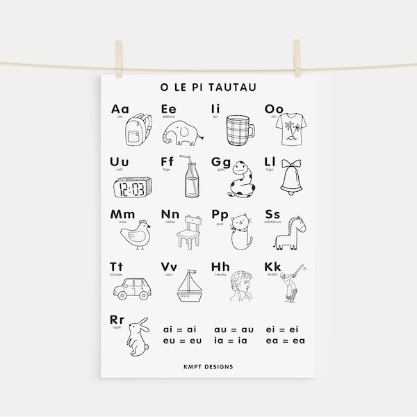 Samoan Alphabet - Etsy
