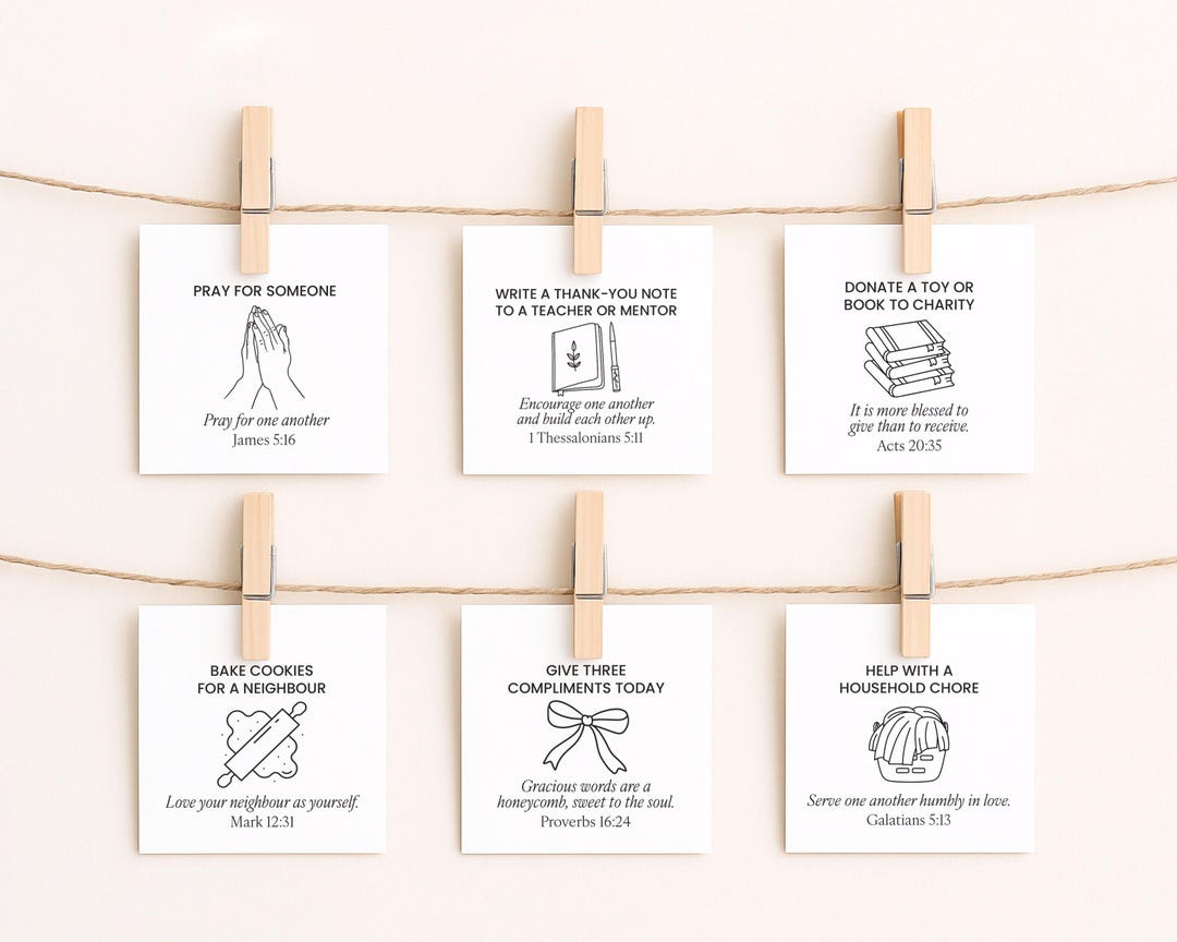 25 Acts of Kindness Advent Cards Printable | DIGITAL FILE ONLY ...