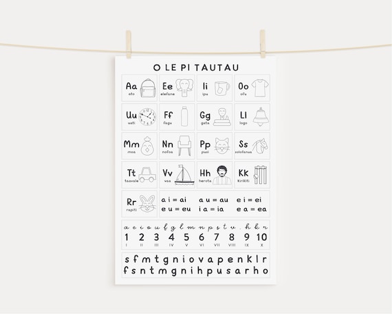 O Le Pi Tautau Minimal Samoan Alphabet - Etsy Australia