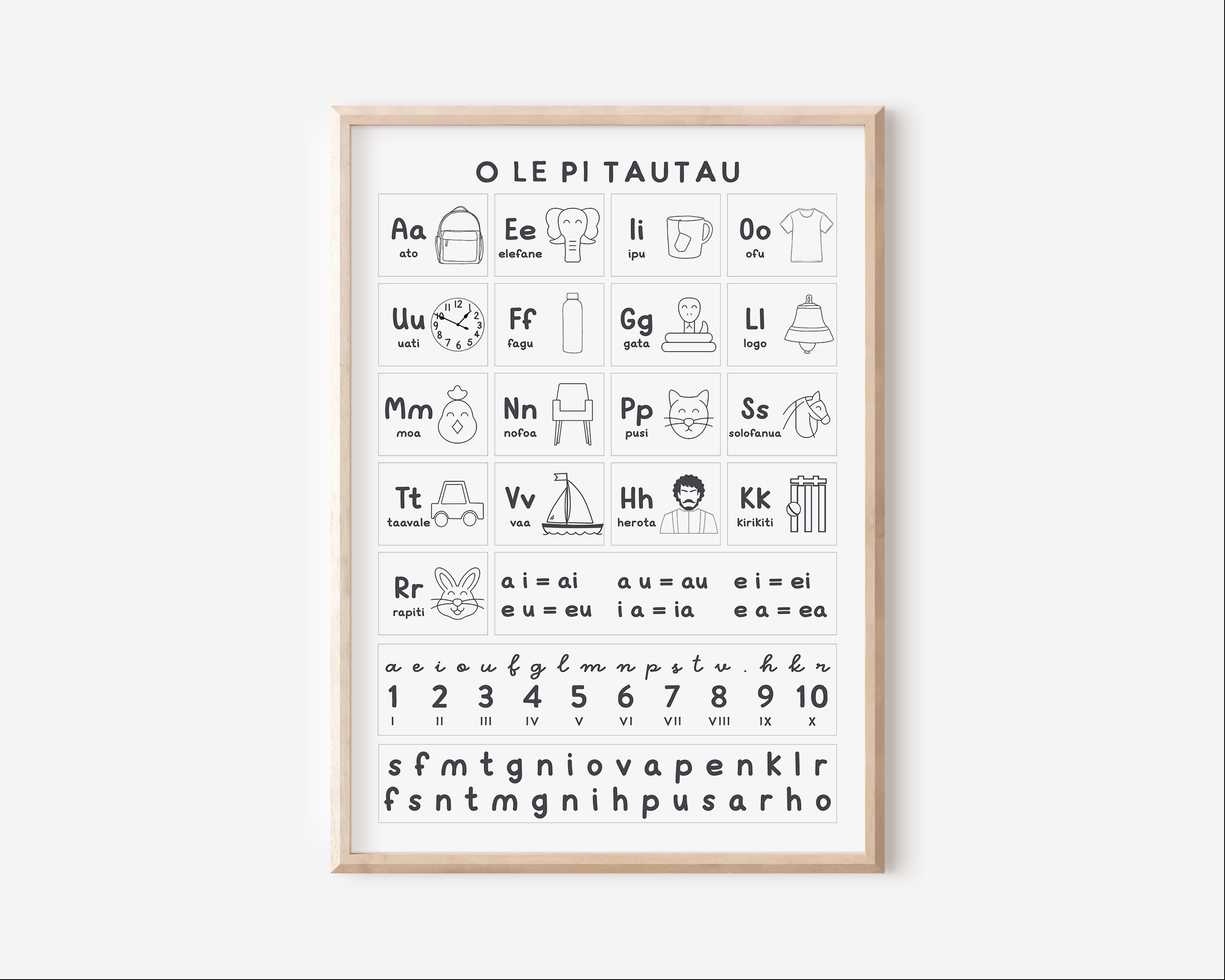 O Le Pi Tautau - Minimal Samoan Alphabet - Etsy