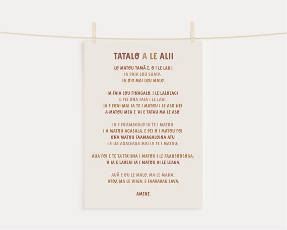 Samoan Lords Prayer Kids Digital Print - Etsy