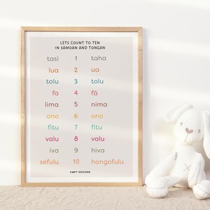 Samoan Tongan Numbers Printable | DIGITAL FILE ONLY | Bilingual ...