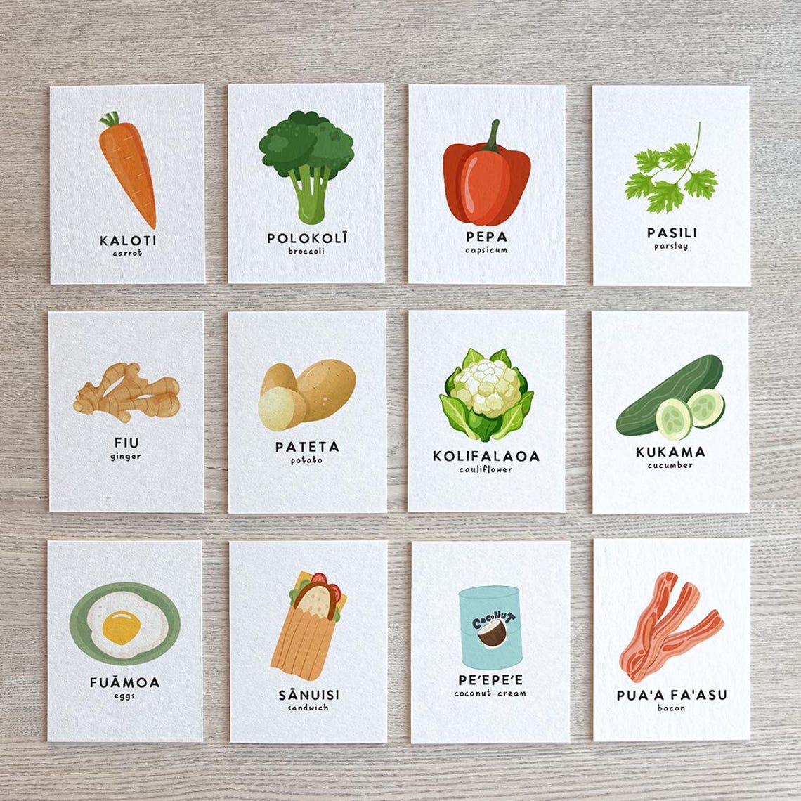 Samoan Food Flashcards | Bilingual Learning Resource (digital File) - Etsy