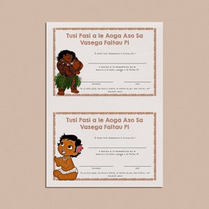Samoan Faitau Pi Certificate of Graduation A5 Printable - Etsy