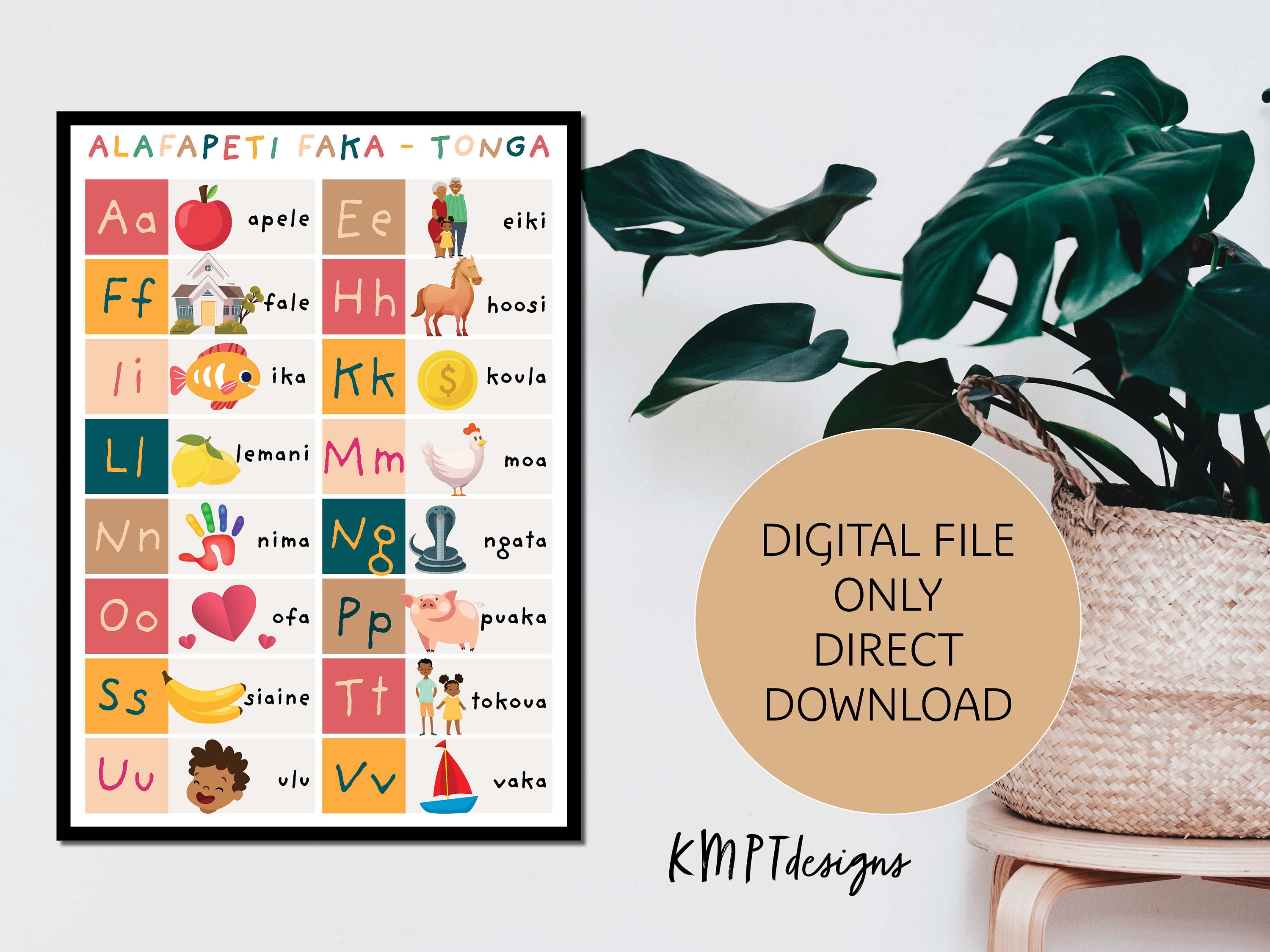 Alafapeti Faka Tonga Tongan Alphabet print for kids | Etsy