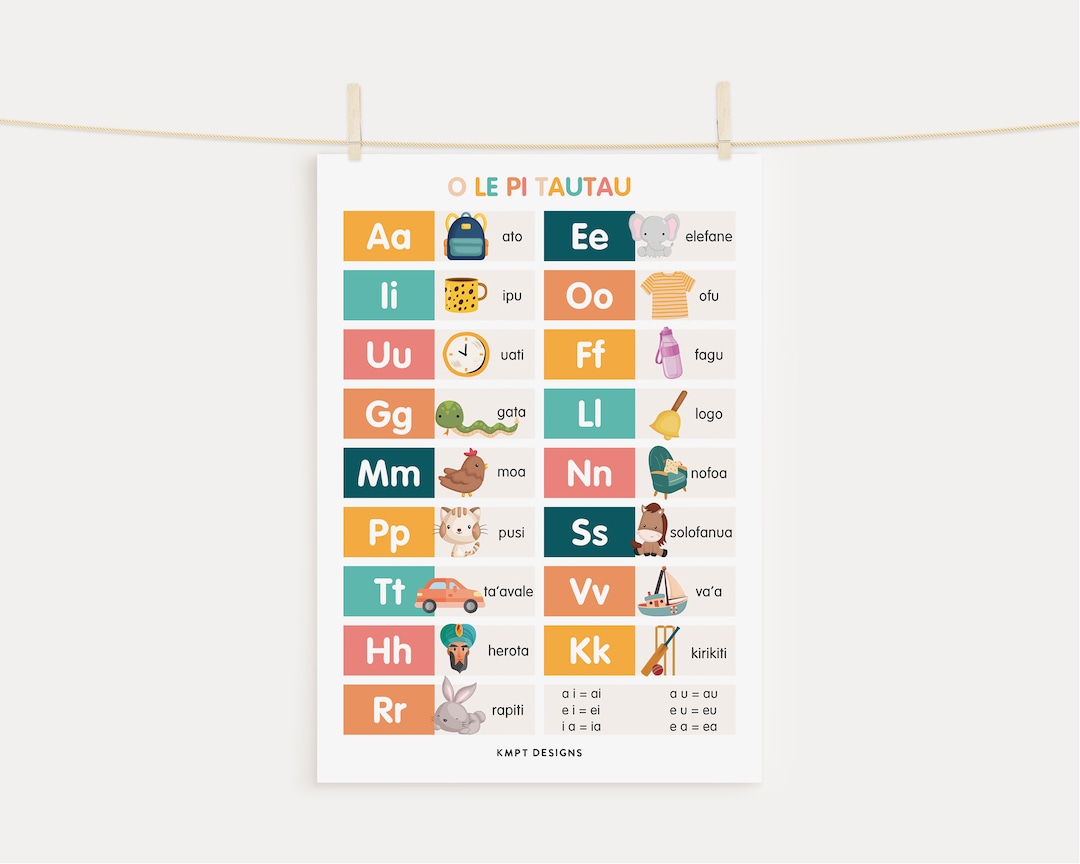 O Le Pi Tautau - Samoan Alphabet Kids Wall Art 02 - Etsy