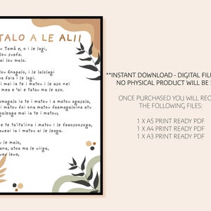 Tatalo a Le Alii - the Lord's Prayer in Samoan Abstract Digital Print ...