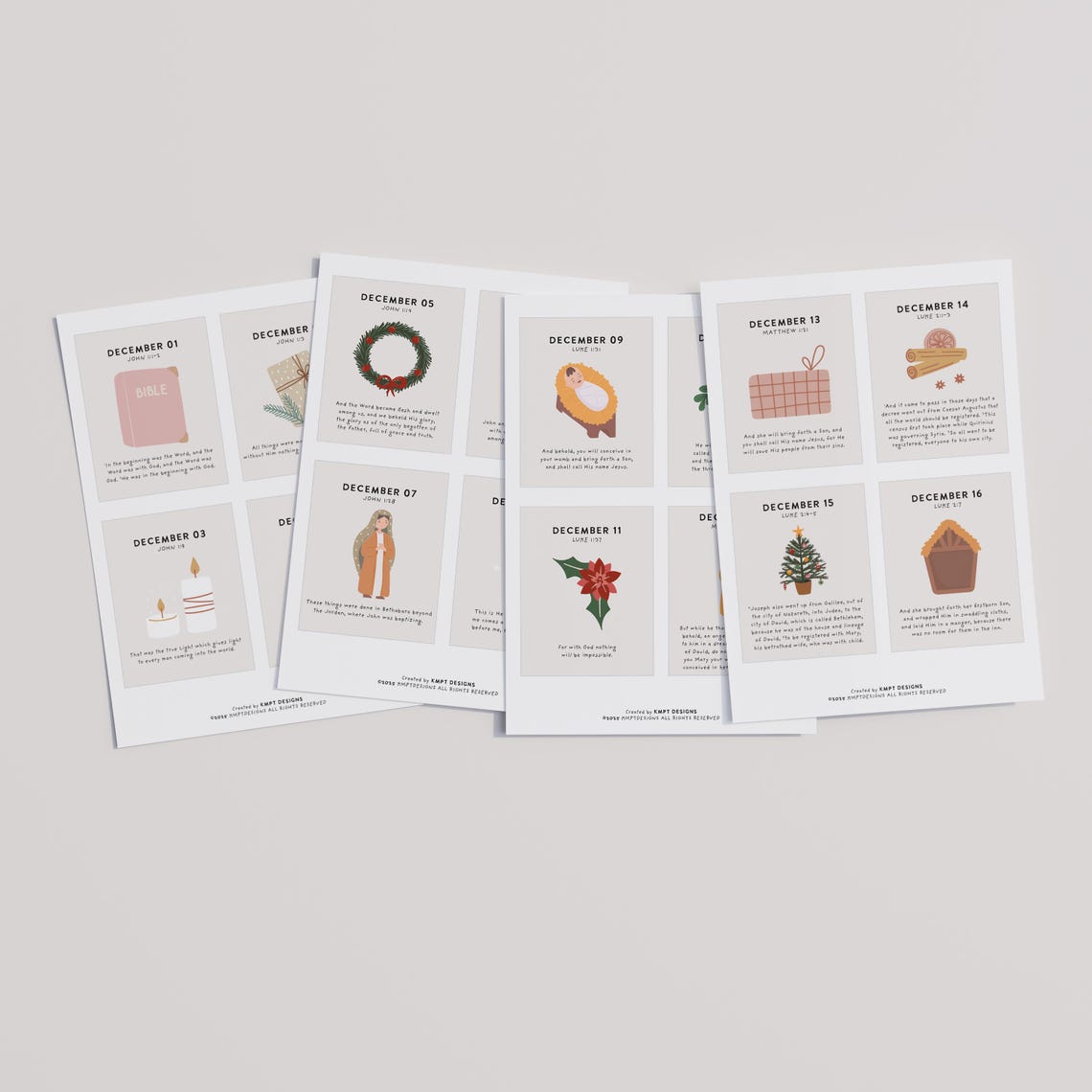 Christmas Advent Bible Reading Cards for Kids | DIGITAL FILE ONLY - Etsy