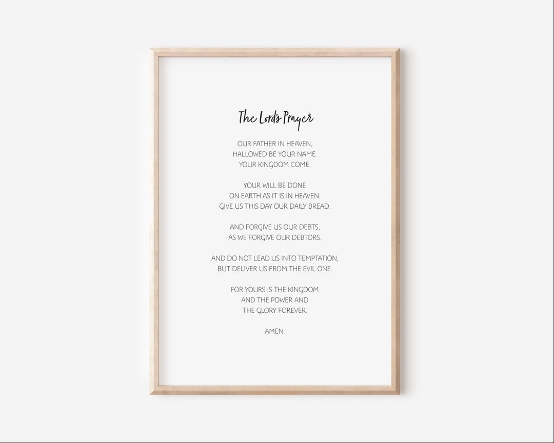 Minimal Style Lord's Prayer | DIGITAL FILE ONLY - Etsy