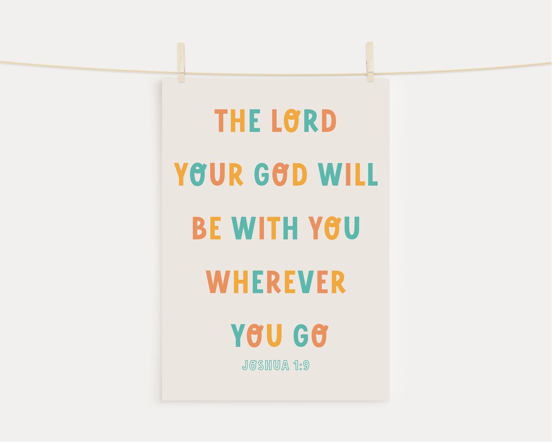 Joshua 1:9 Kids Bible Verse Digital Print - Etsy