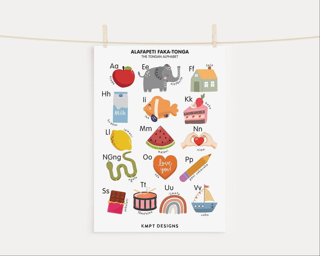 Alafapeti Faka-tonga (tongan Alphabet) Print 01 | DIGITAL FILE | Tongan ...