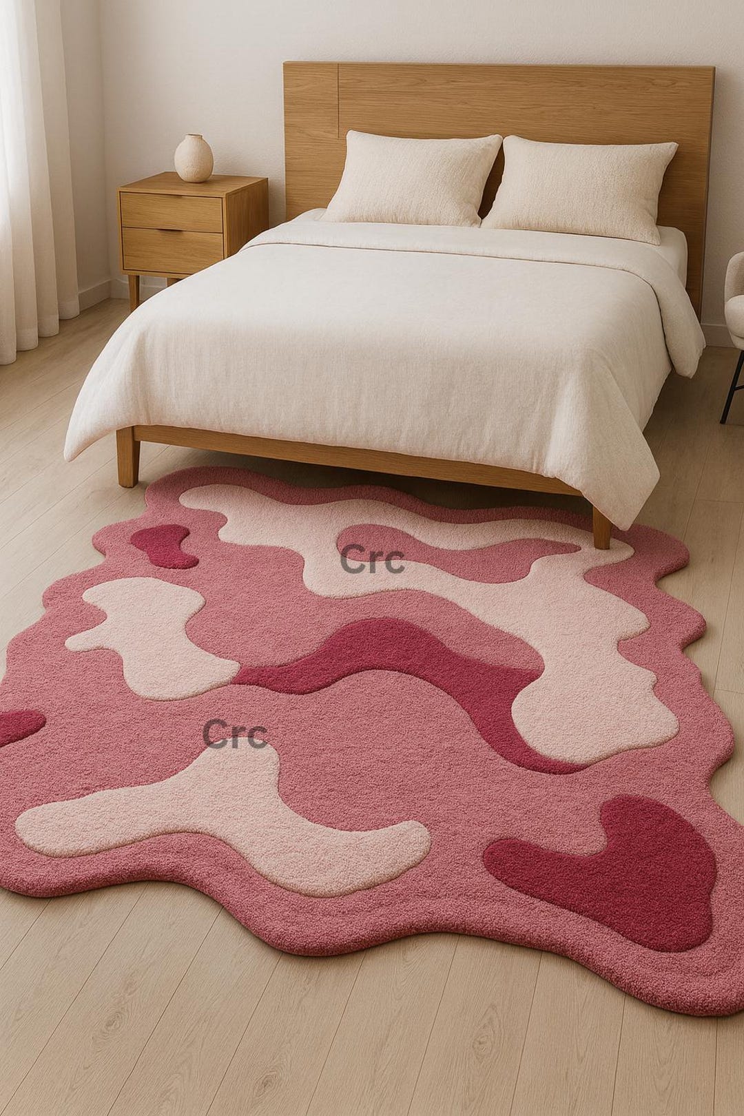 Pink Aesthetic Blob Rug : Handmade Tufted Irregular Shape Carpet,modern ...