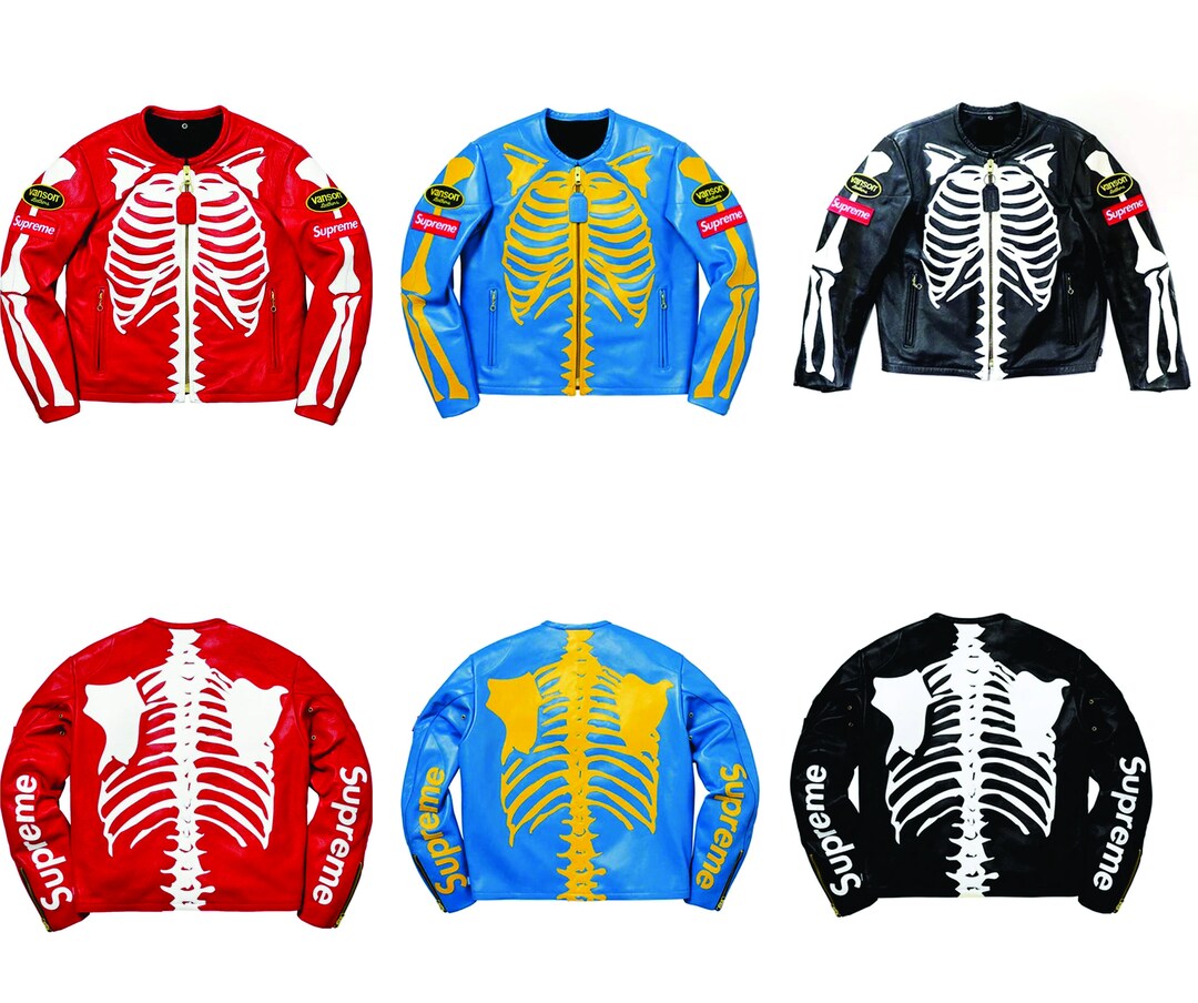 Vanson Genuine Leather Skeleton Jacket Edgy Gothic Style Unisex Fashion ...