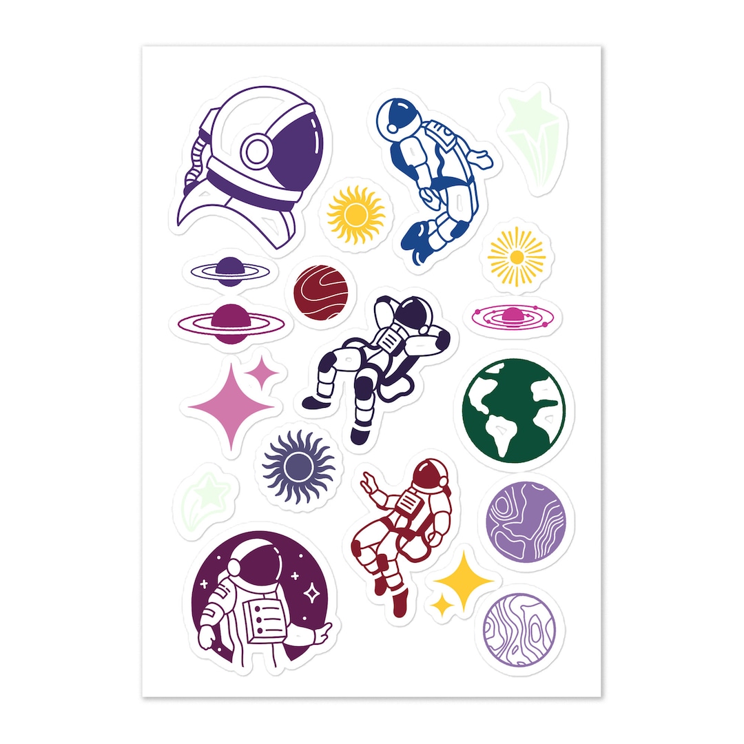 Aesthetic Space Sticker Sheet | Water Bottle Sticker | Laptop Sticker ...
