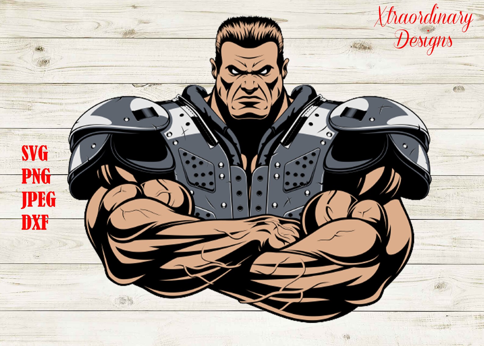 Muscular Football Player svg Football svg Bodybuilding svg | Etsy