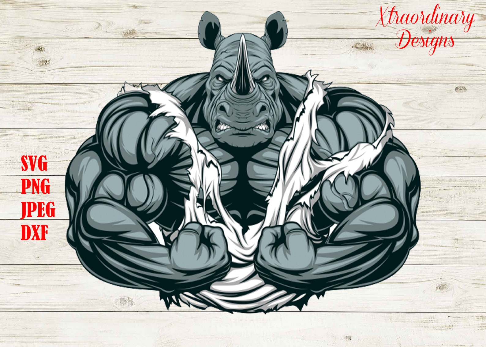 Bodybuilding Rhino svg Muscular rhino svg Workout svg | Etsy
